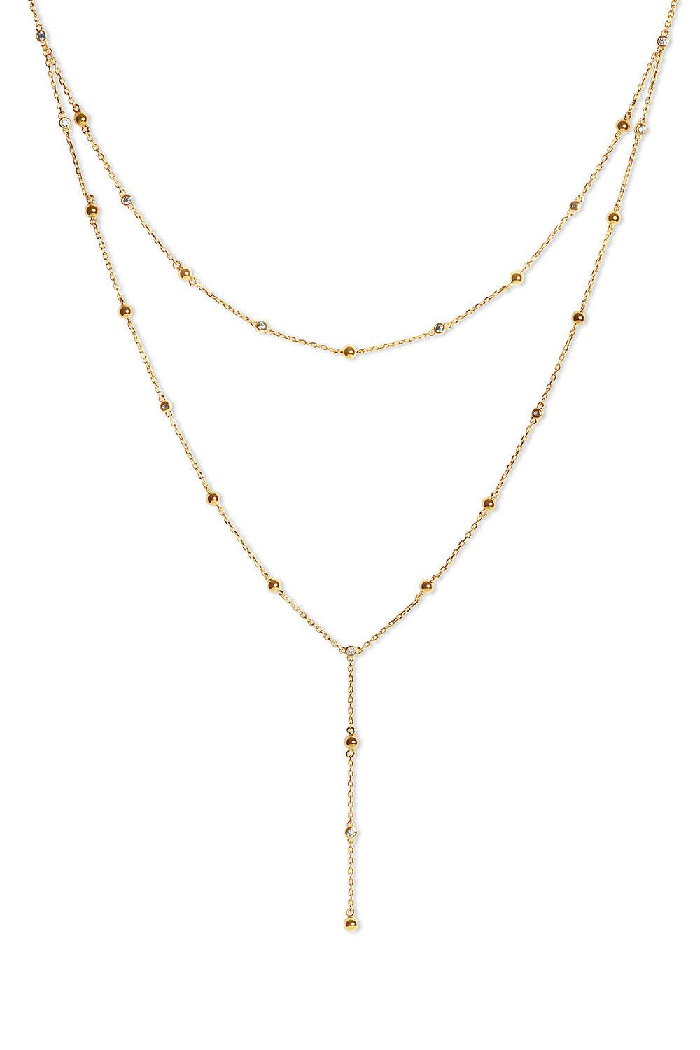 Beaded Satellite Layered Drop Necklace