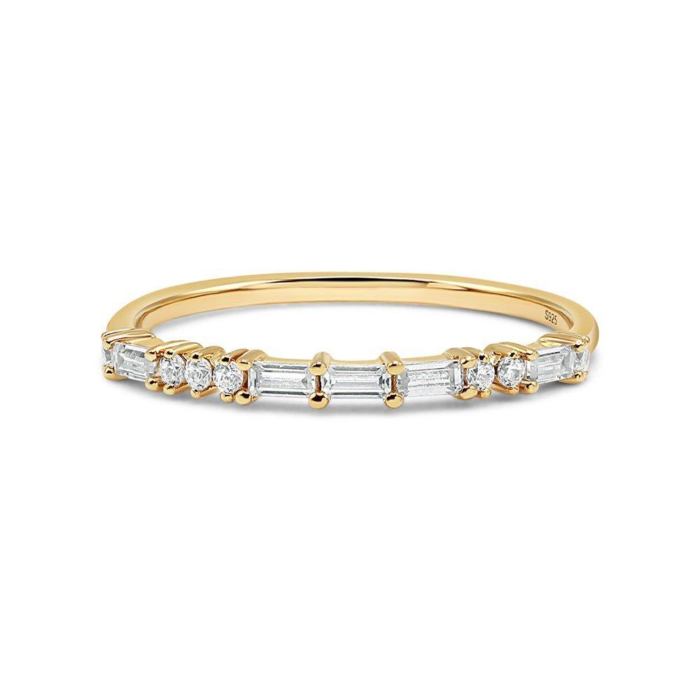 Baguette Half Eternity Band